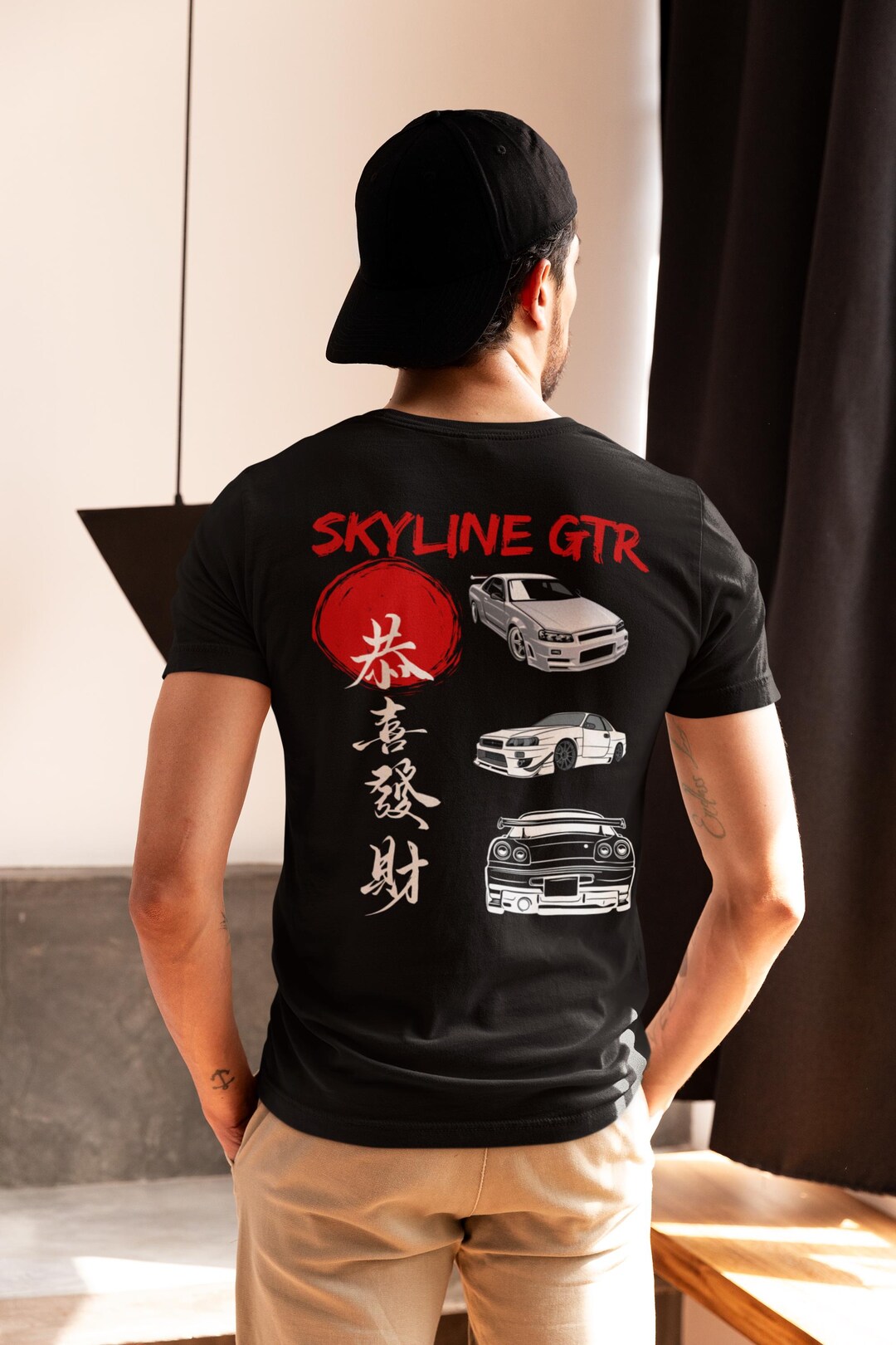 JDM Skyline GTR R34 T-shirt, Japanese Drift Theme Tee, Unisex Graphic ...