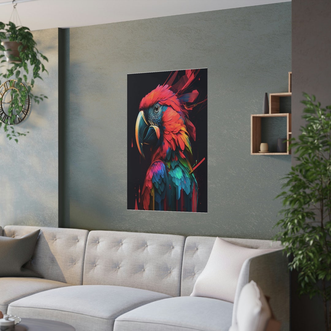 Colorful Parrot Poster - Modern Art Print for Home Wall Decor, Living ...