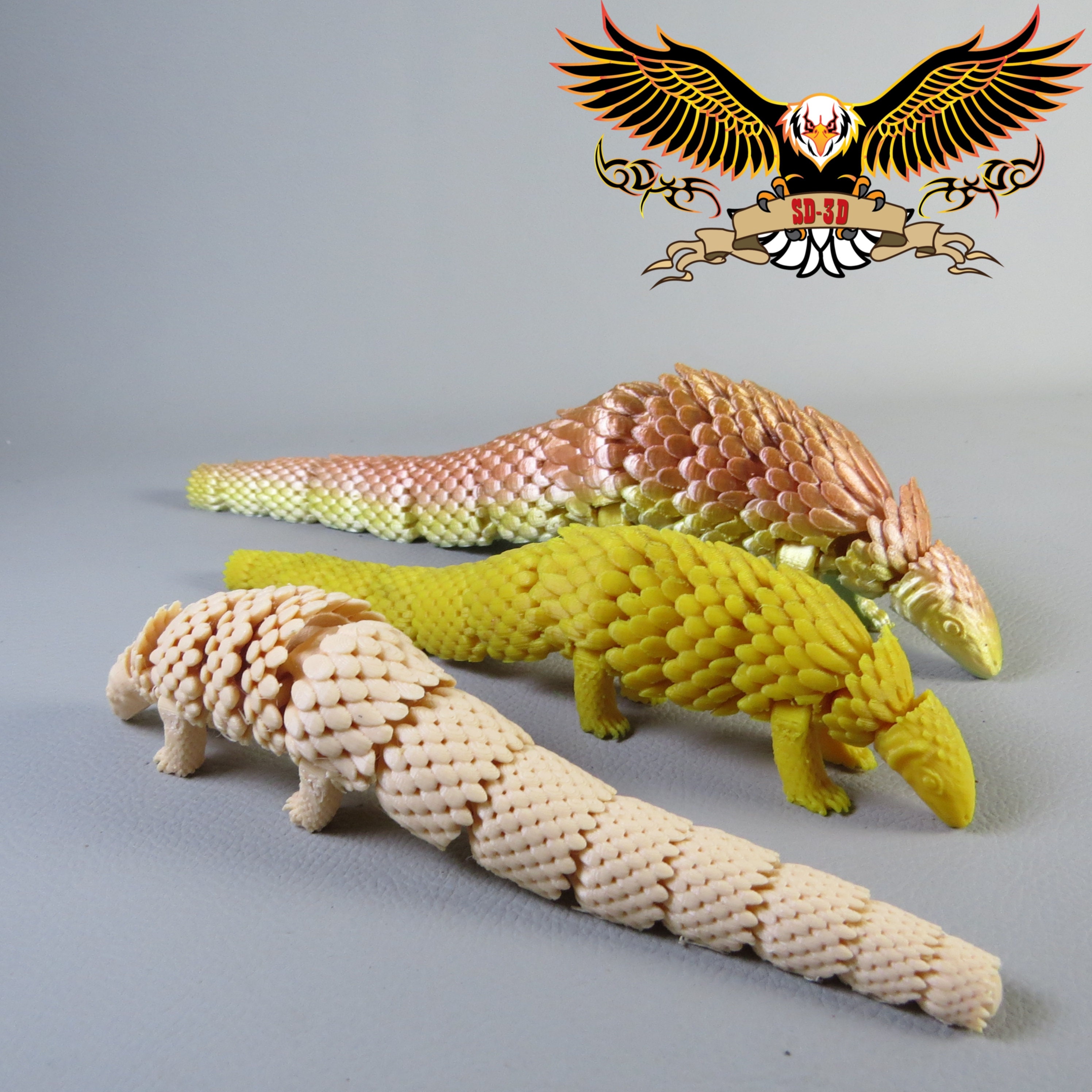 Unique 3D Printed Flexi Pangolin Sculpture Custom Colors , Sizes ...