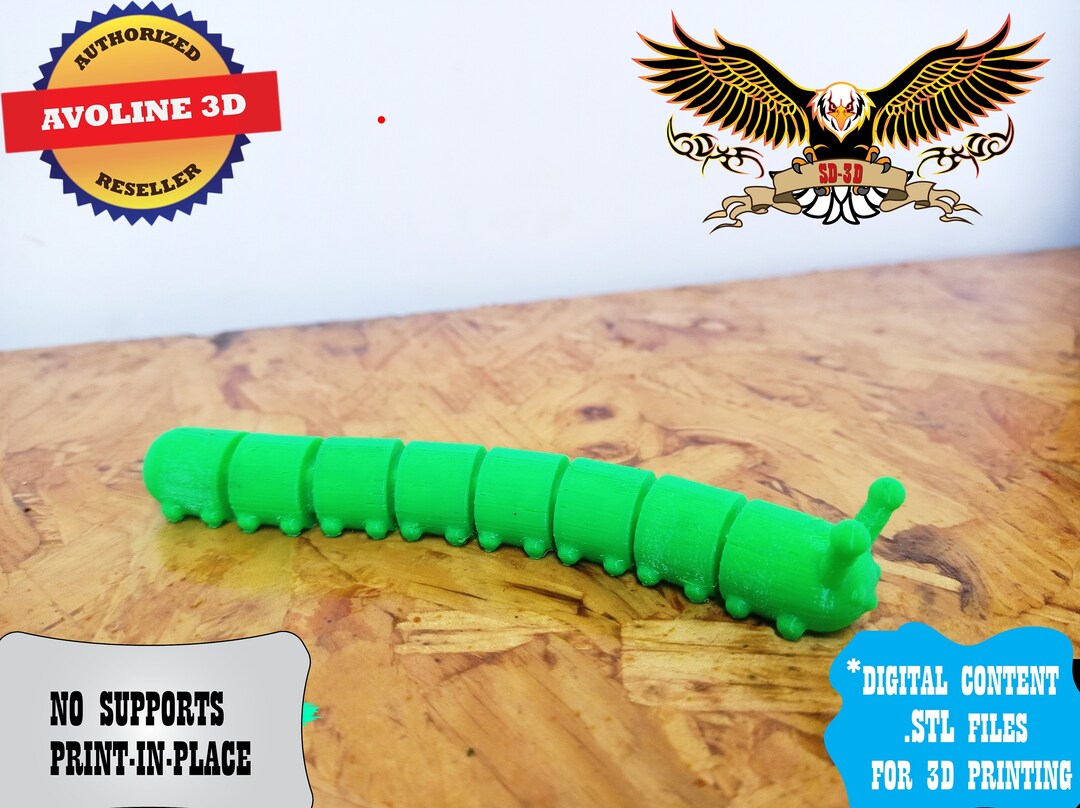 Articulated Green Worm 3D Printable File - Etsy