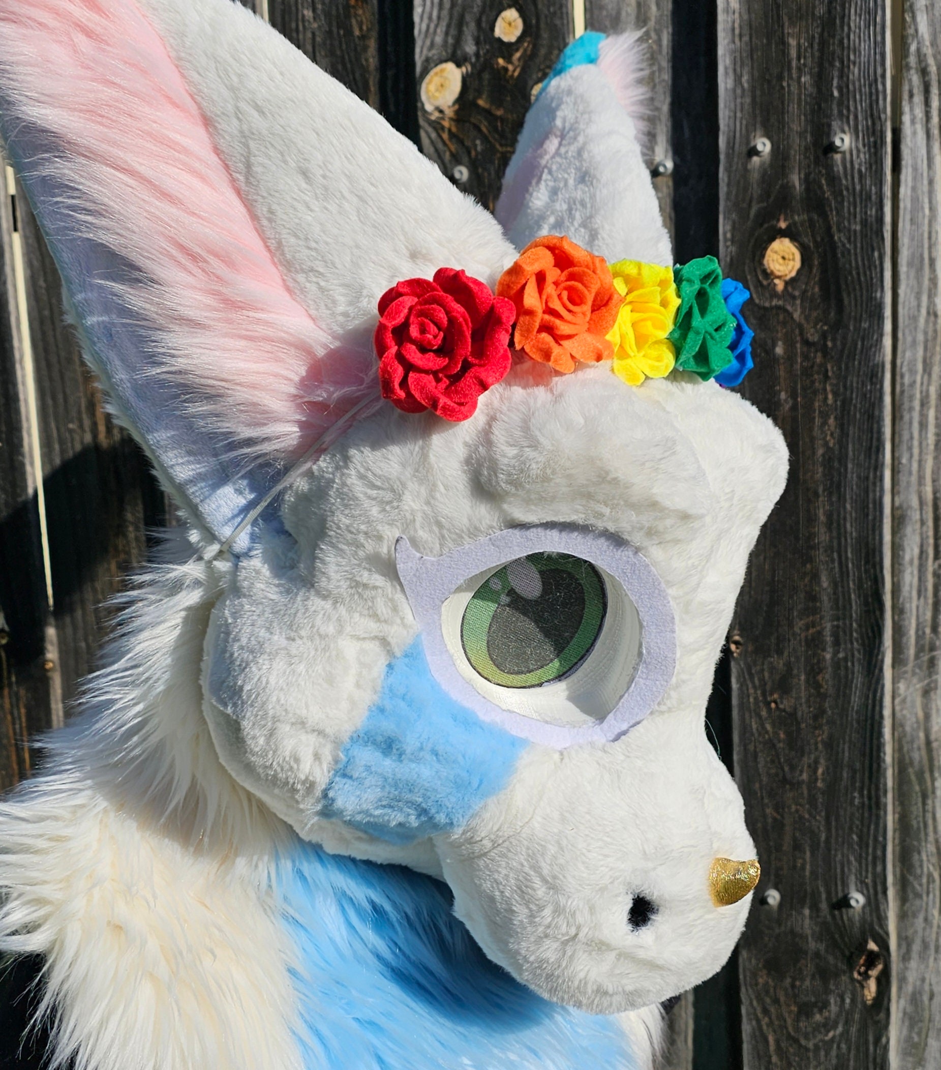 Fursuit Felt Flower Crown Rainbow Rose - Etsy