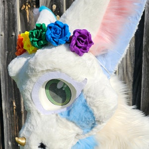 Fursuit Felt Flower Crown Rainbow Rose - Etsy