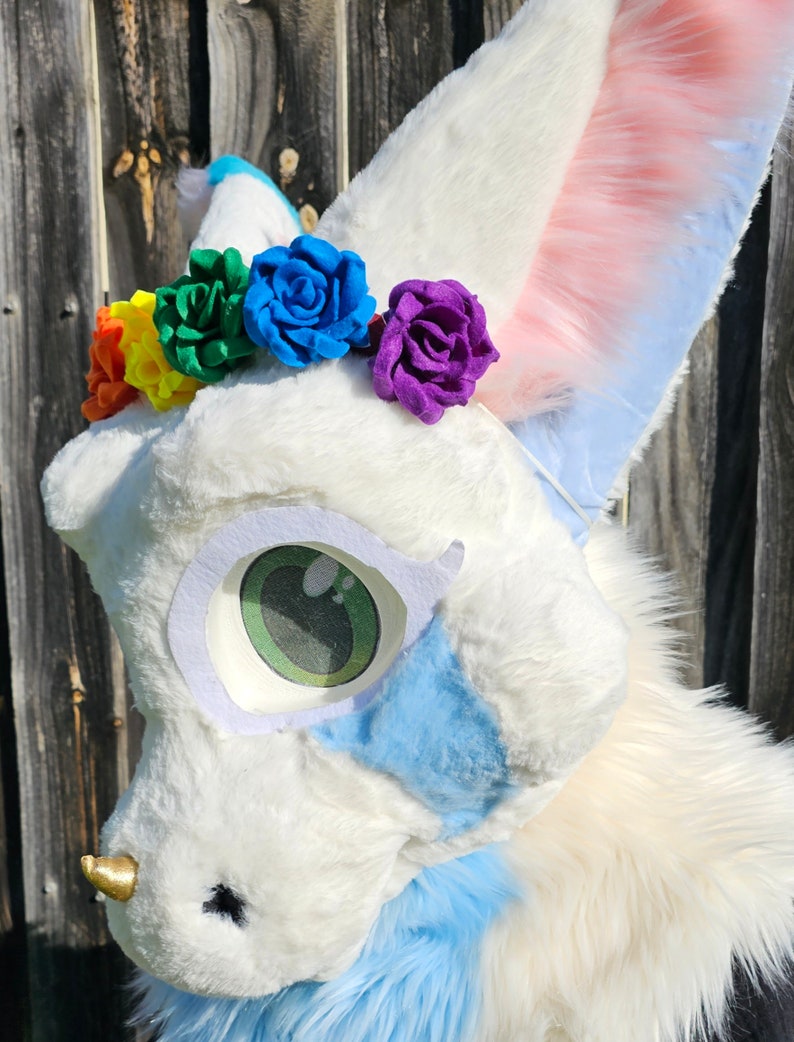 Fursuit Felt Flower Crown Rainbow Rose - Etsy
