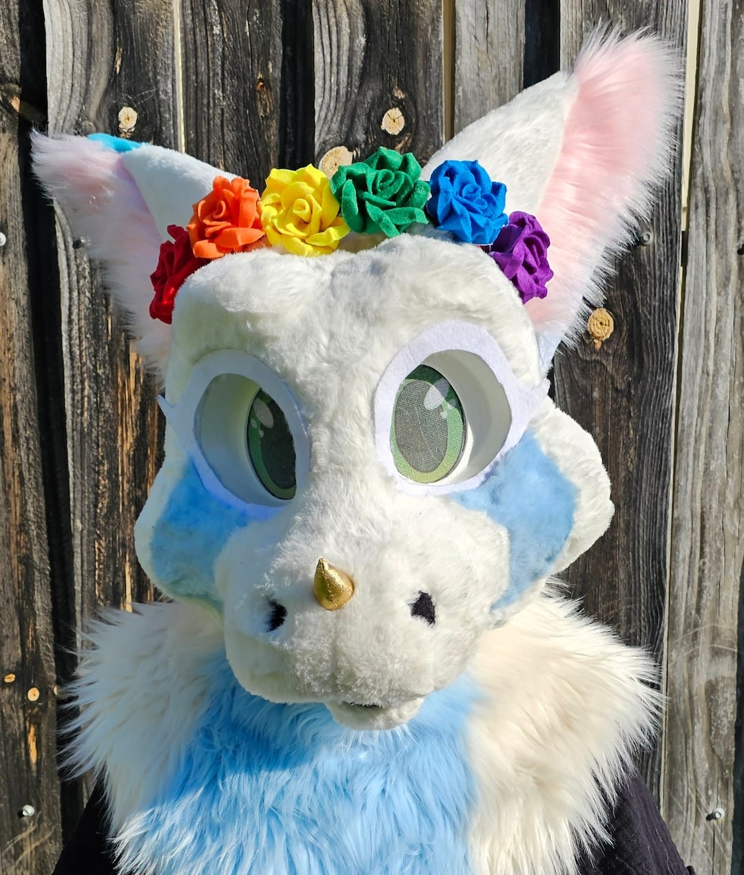 Fursuit Felt Flower Crown - Rainbow Rose - Etsy