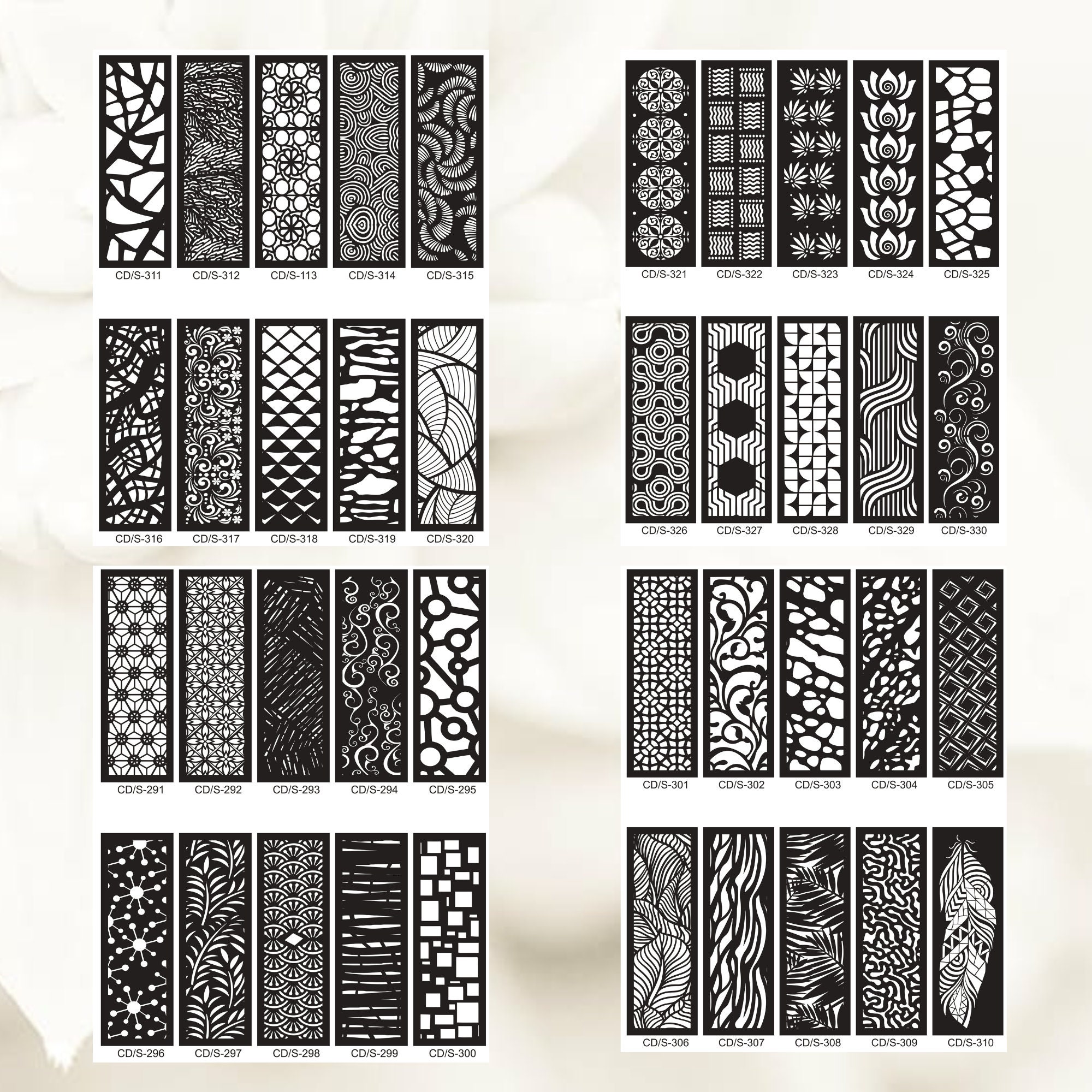 340 VECTOR 3D 2D CNC Router/laser Panels Files for Decor, High Qality ...