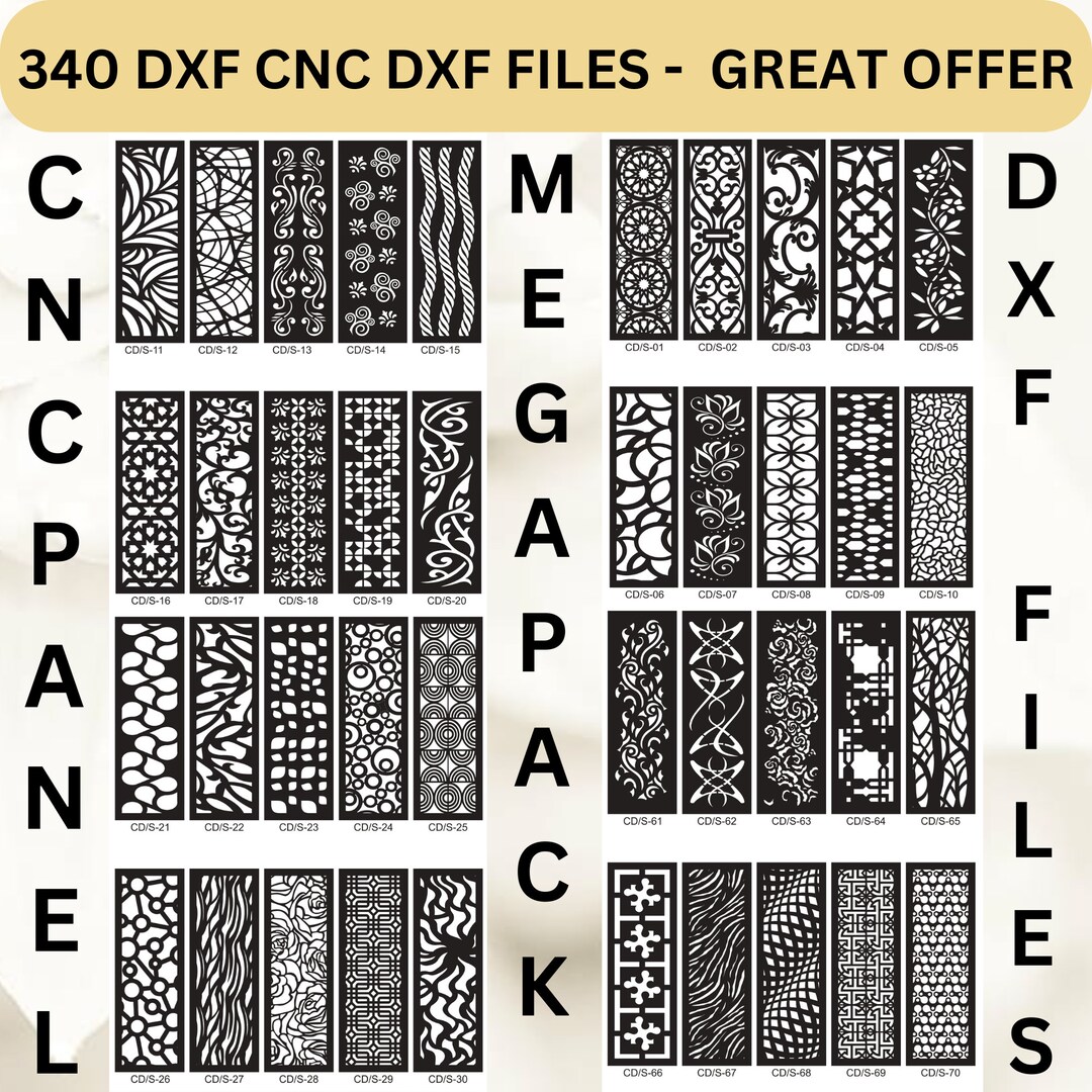 340 VECTOR 3D 2D CNC Router/laser Panels Files for Decor, High Qality ...