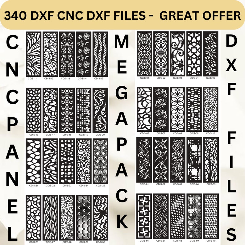 340 VECTOR 3D 2D CNC Router/laser Panels Files for Decor, High Qality ...