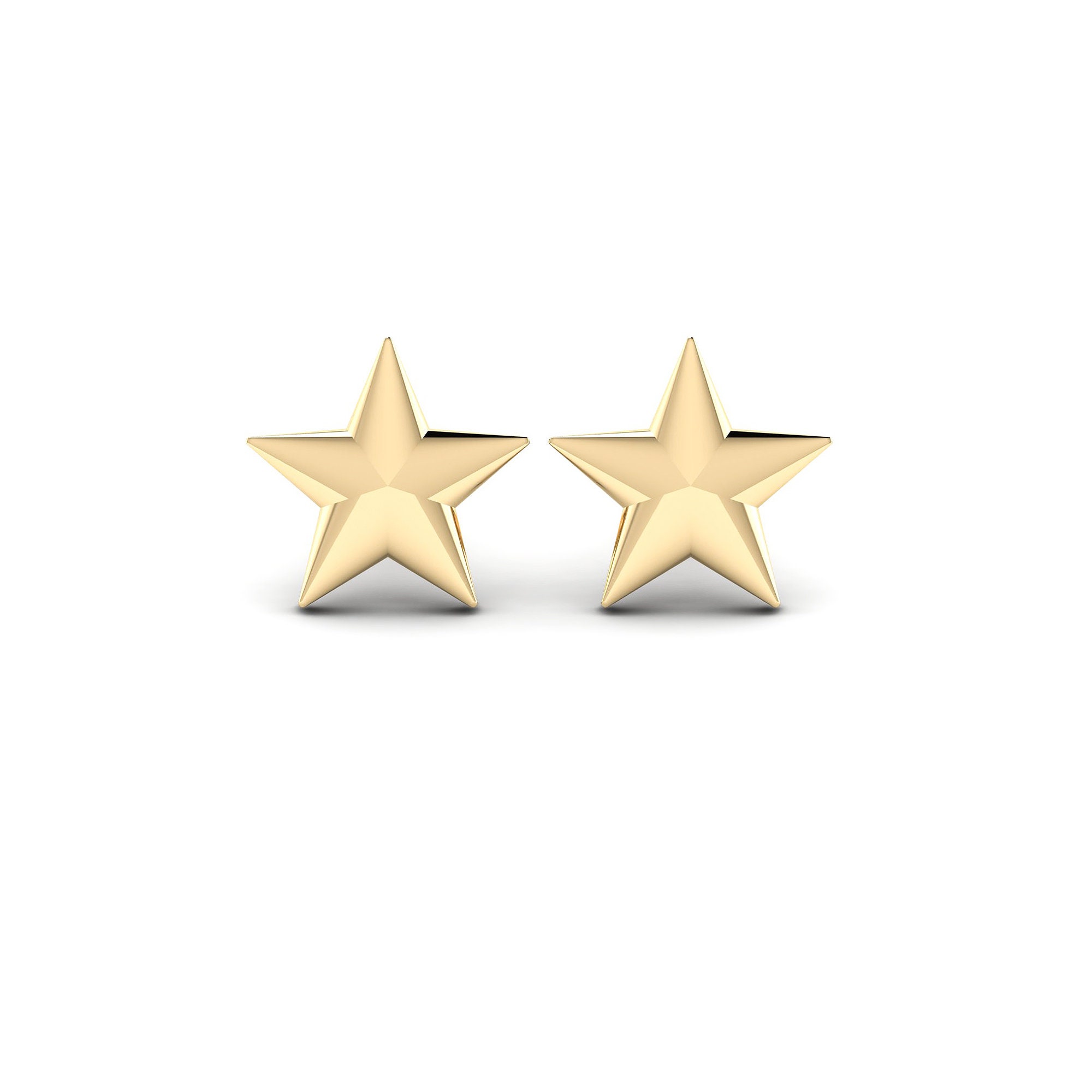 Solid 18K Gold Plated Star Stud Earrings, Minimalist Star Stud Earrings ...