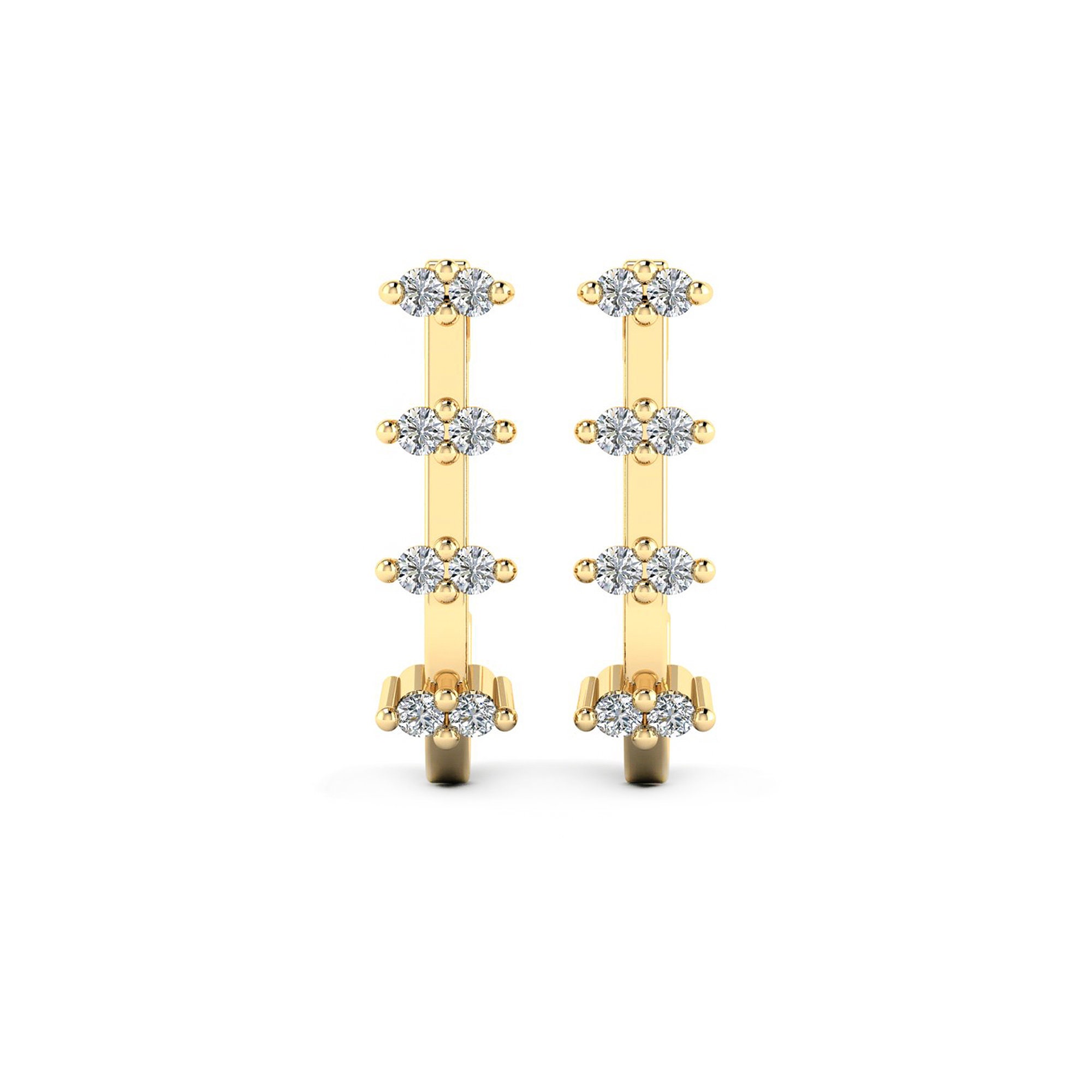 Sty Diamond Earrings, Minimalistic J Bali Earrings, 18k Gold Plated ...