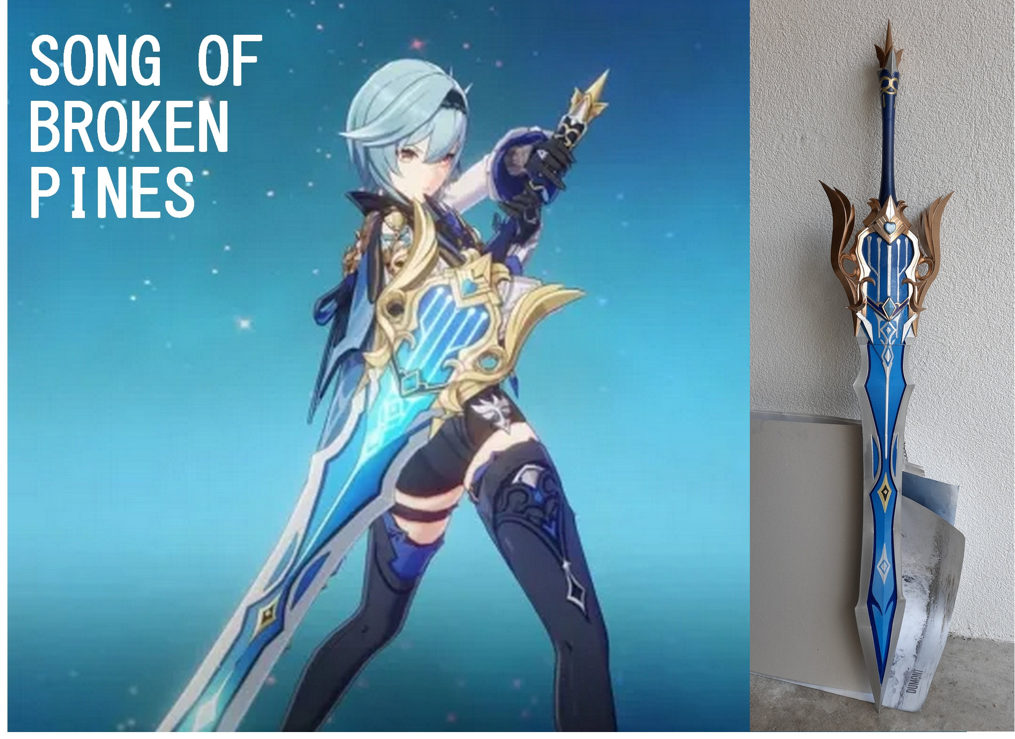 Song of Broken Pines 3d Printed KIT Genshin Imapct Eula Sword ...