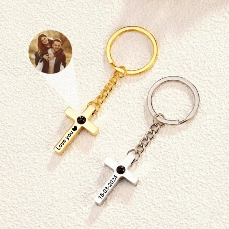 Photo Projection Keychain • Cross Keychain • Custom Picture Keychain ...