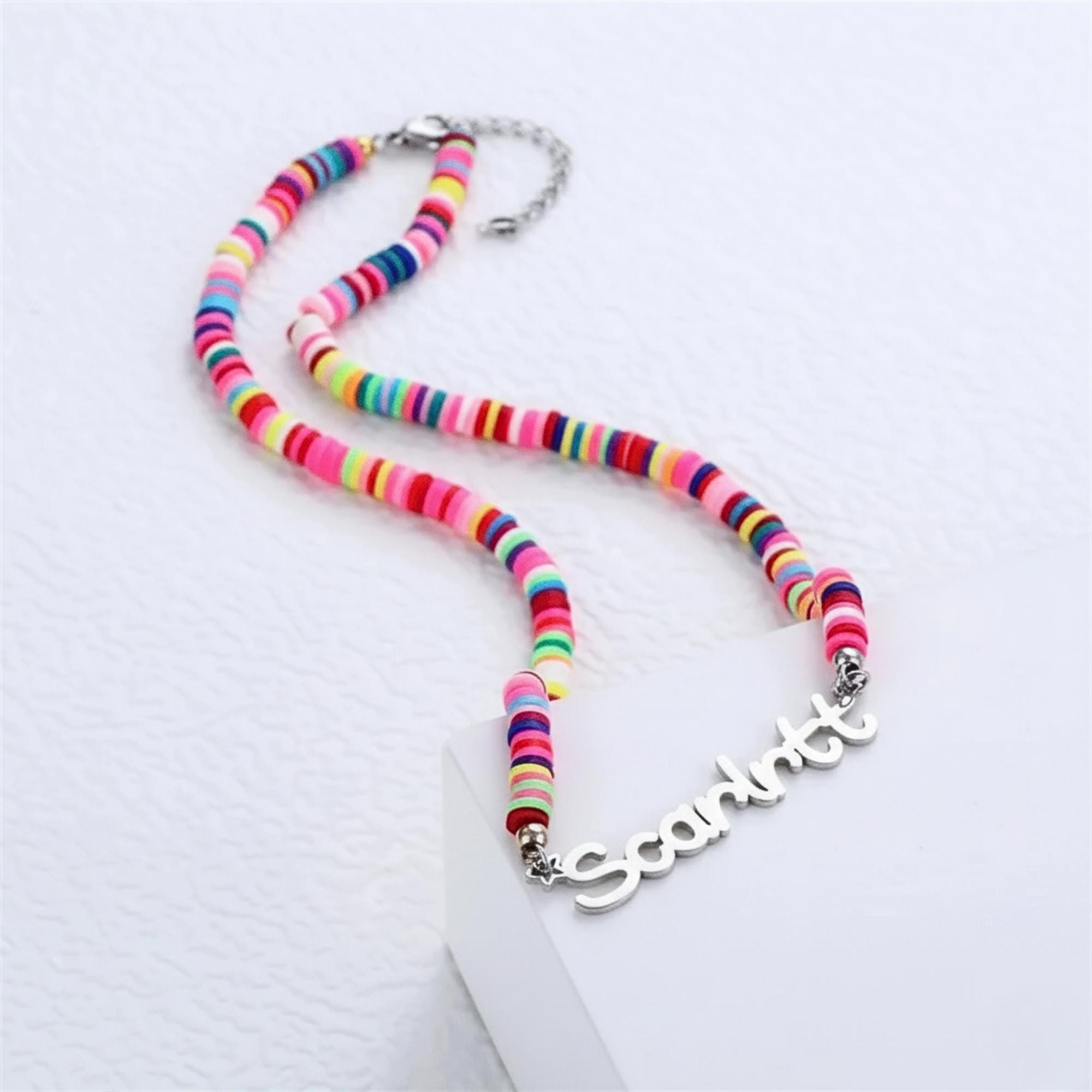 Rainbow Name Necklace • Little Girls Name Necklace • Personalized ...