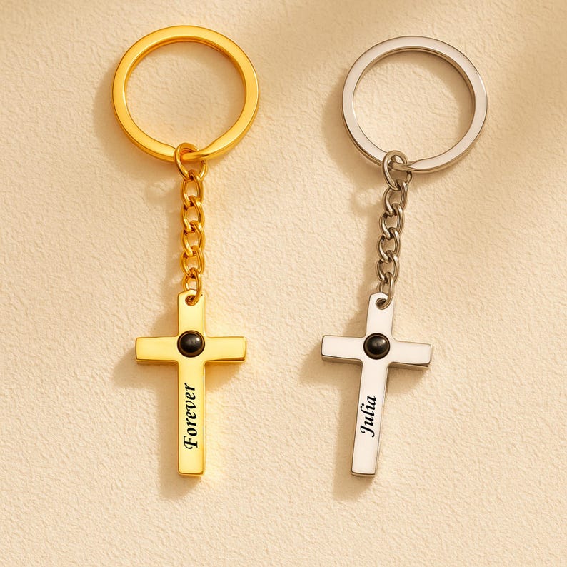 Photo Projection Keychain • Cross Keychain • Custom Picture Keychain ...