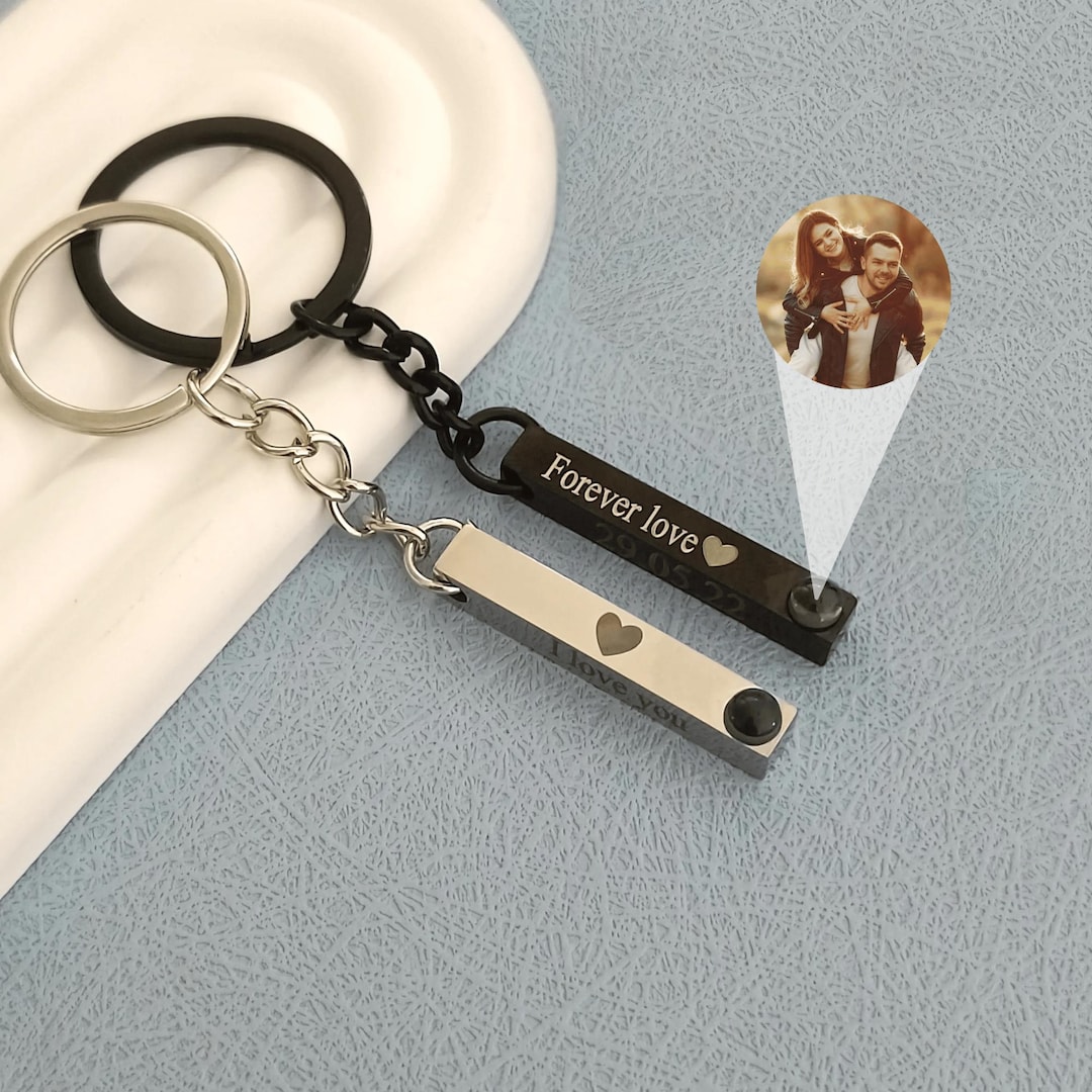 Photo Projection Keychain • Custom Engraved Keychain • Custom Photo ...