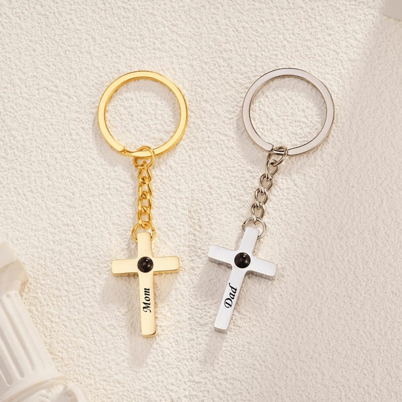 Photo Projection Keychain • Cross Keychain • Custom Picture Keychain ...