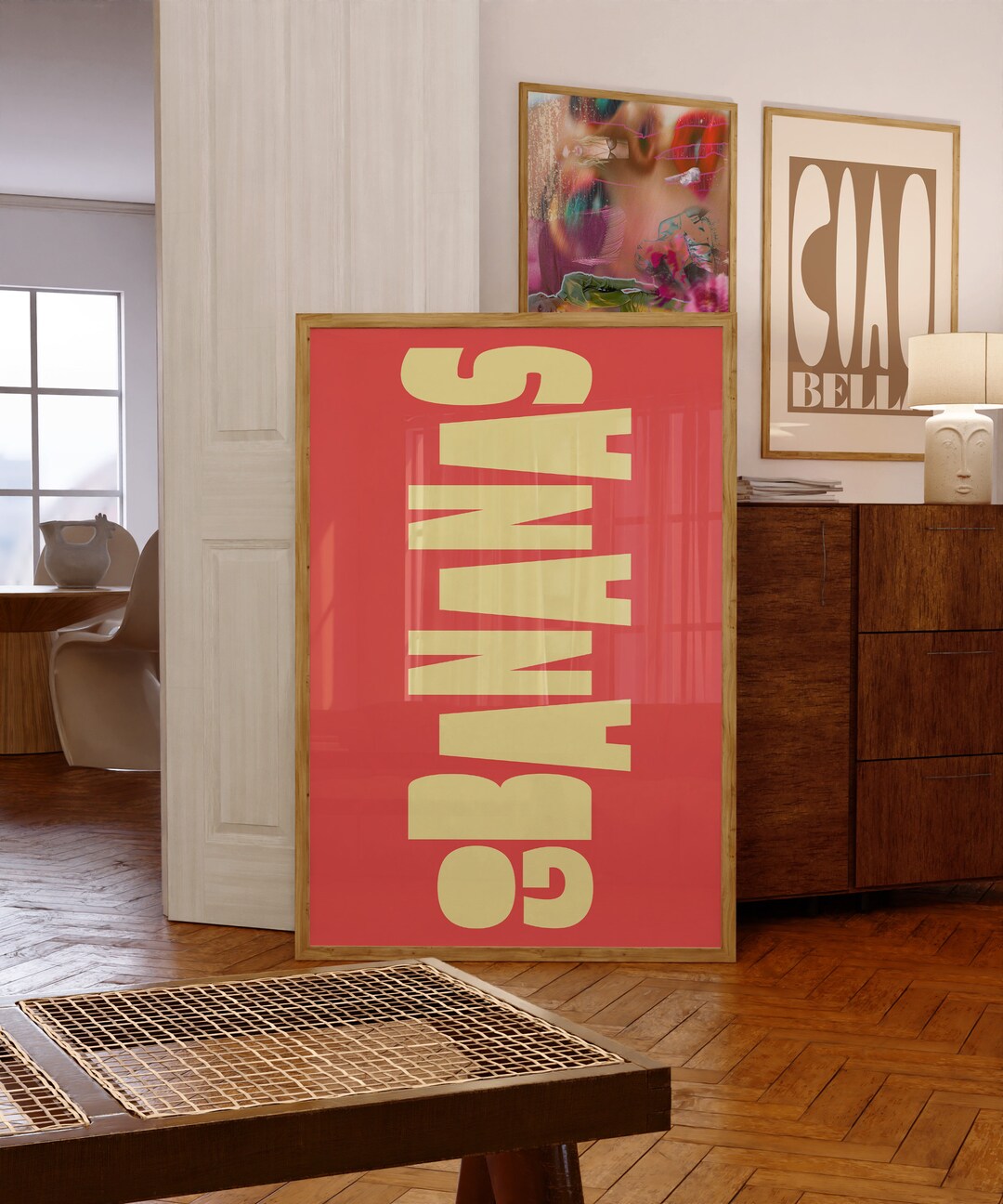 Go Bananas Poster, 70s Print, Cool Wall Art, Cafe Poster, Graphic House ...