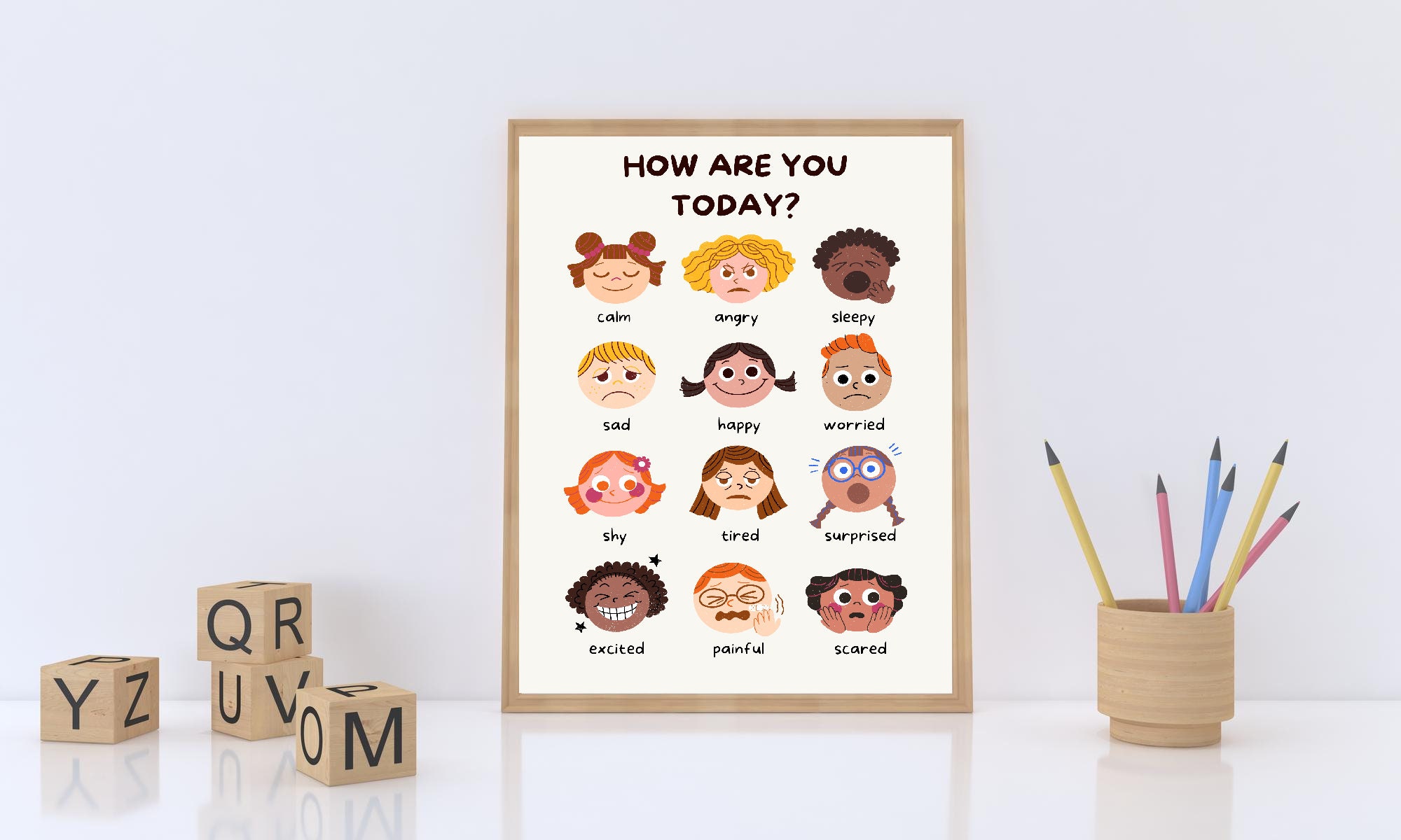 Feelings Chart,how Are You Today Nursery Decor,emotions Print,classroom ...