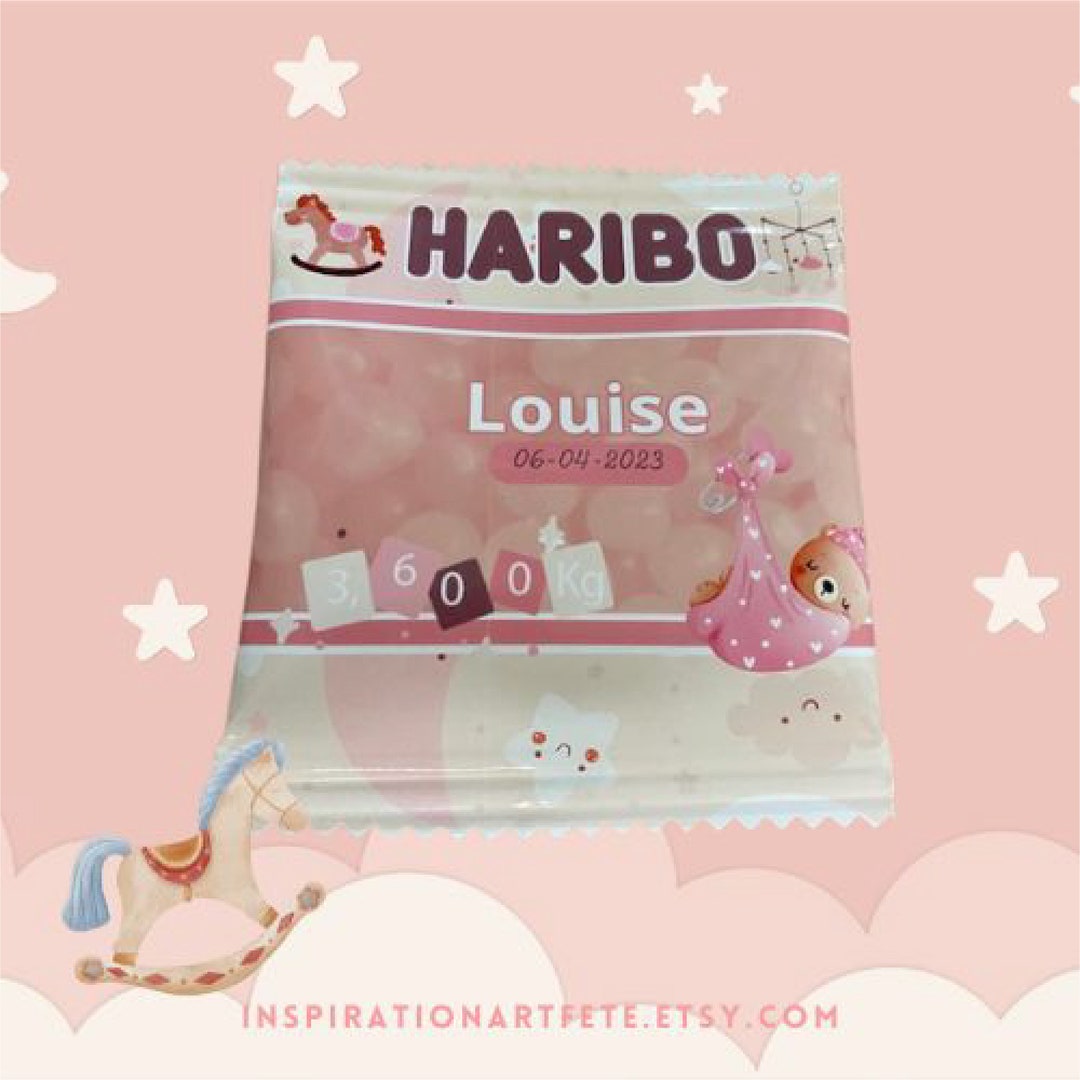 Mini sachet de bonbons HARIBO personnalisés / anniversaire, baby shower ...