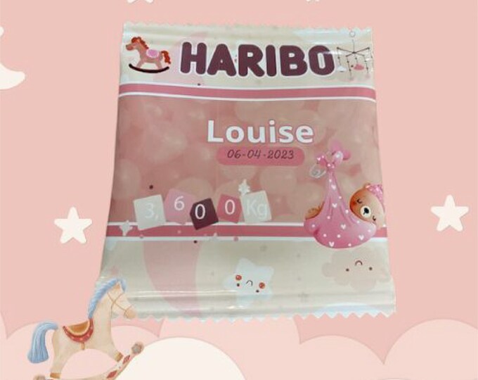 Mini Bag of Personalized HARIBO Candies / Birthday, Baby Shower ...
