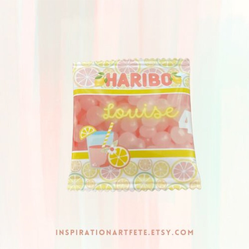 Mini sachet de bonbons HARIBO personnalisés/ Baby shower, baptême ...