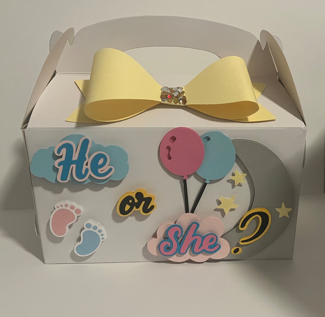 Gender Reveal Gable Box, Baby Show, Gender Reveal Favor, Baby - Etsy