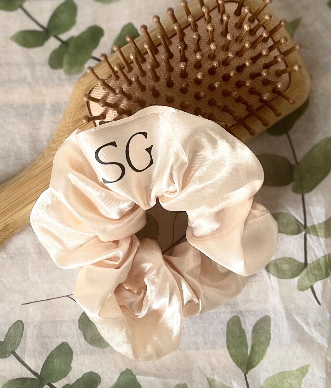 Hair Scrunchies, Satin personalised With Initials for Girls, Women ...
