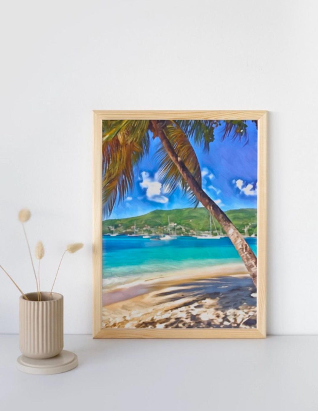 Beach Print, Caribbean Print, Caribbean Island Print, Palm Tree Print ...