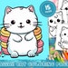 Meow-tastic Fun for Cat Lovers: 15 Kawaii Cat Coloring Pages! Instant ...