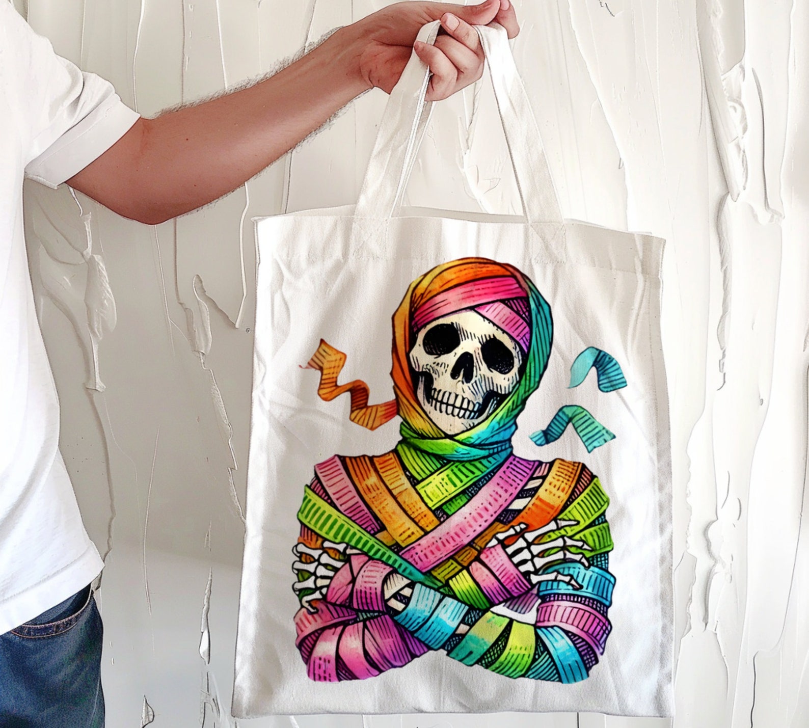 Watercolor Halloween Rainbow Skeleton Mom Sarcastic Skeleton Mom Life ...