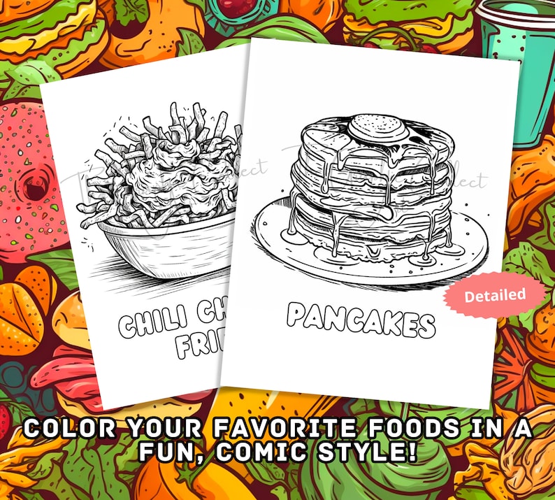 100 Food Coloring Pages: American Food Delicious Food Color Food ...