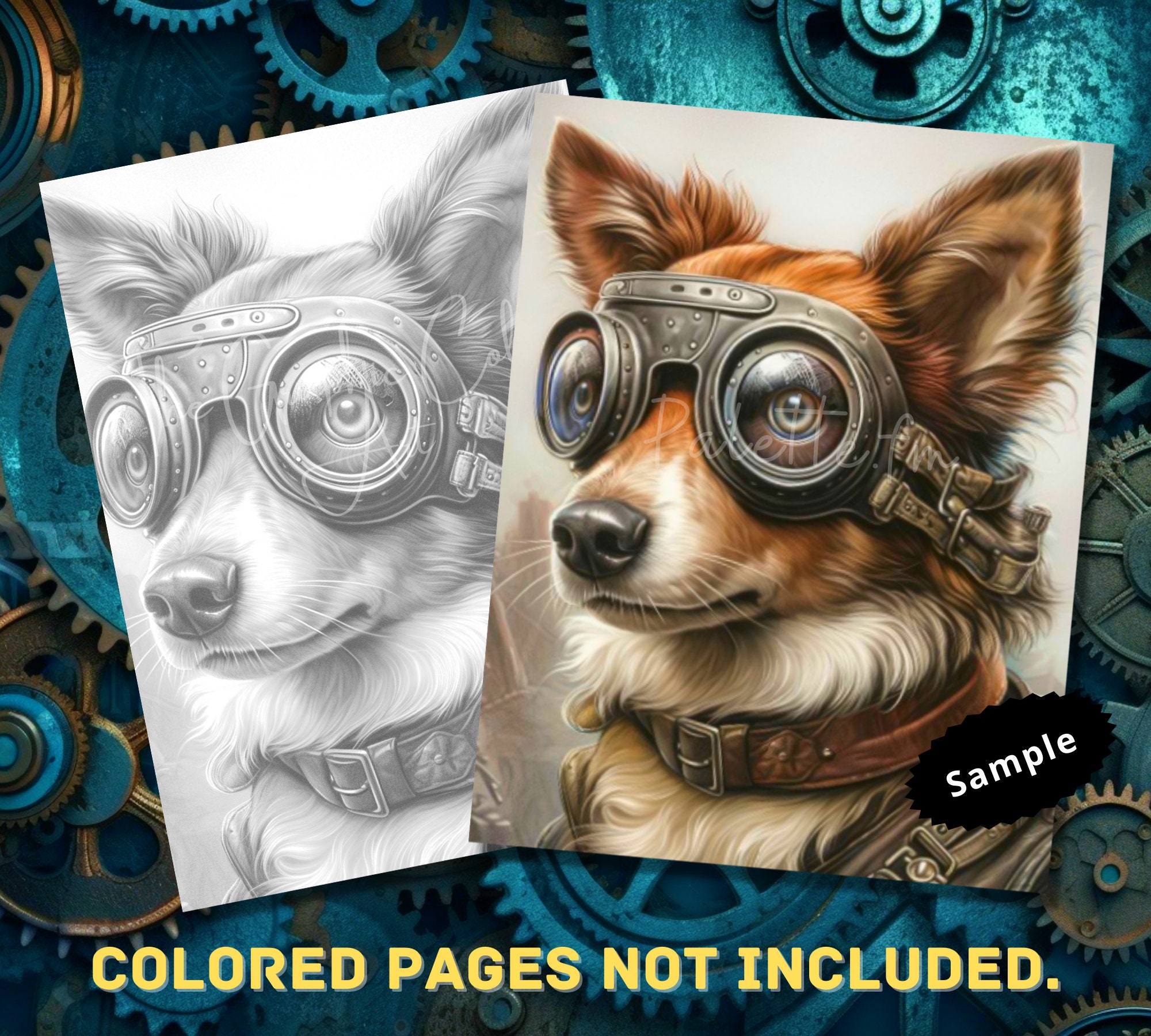 25 Steampunk Dog Coloring Pages Creative Fantasy Art Coloring ...