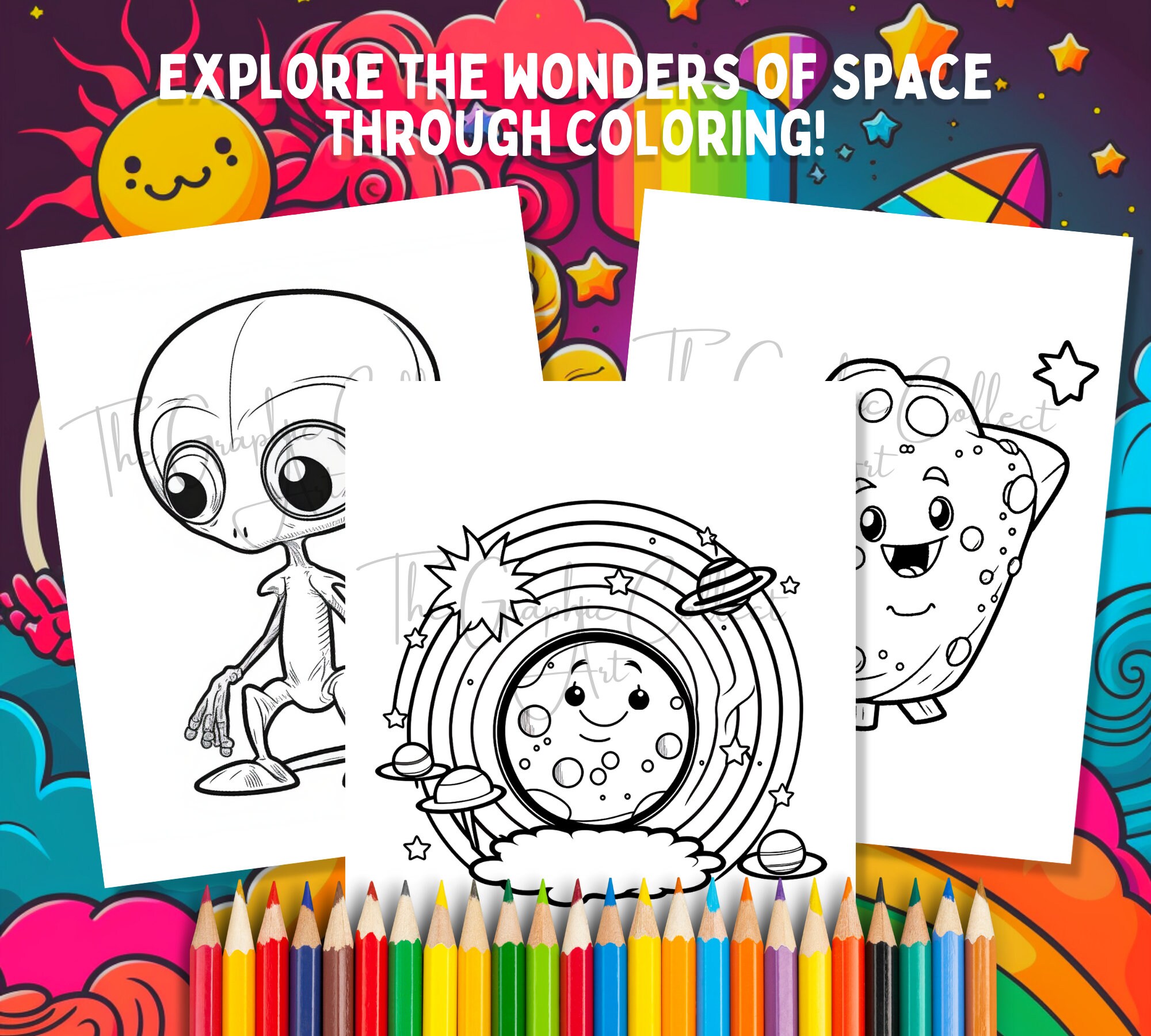 20 Printable Kid's Space Coloring Pages: Featuring Astronauts, Rockets ...