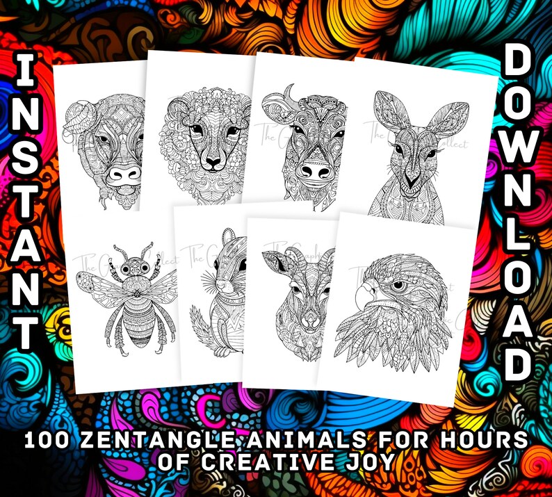 100 Zentangle Animals Coloring Pages Fantasy Coloring Coloring Page for ...