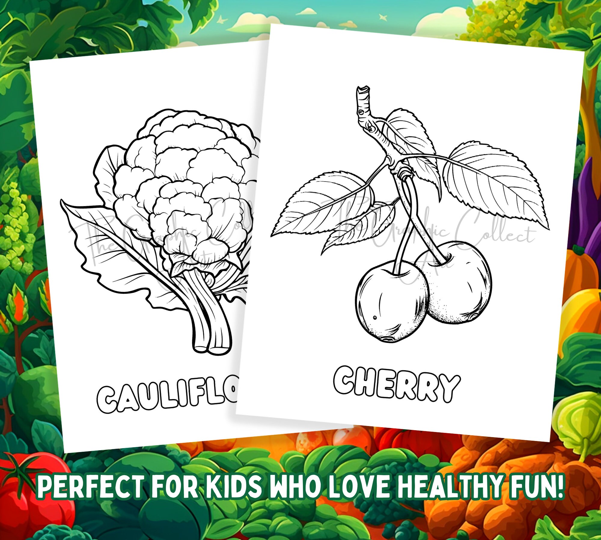 Fruits and Vegetables Coloring Pages: Learning Activities for Kids and ...