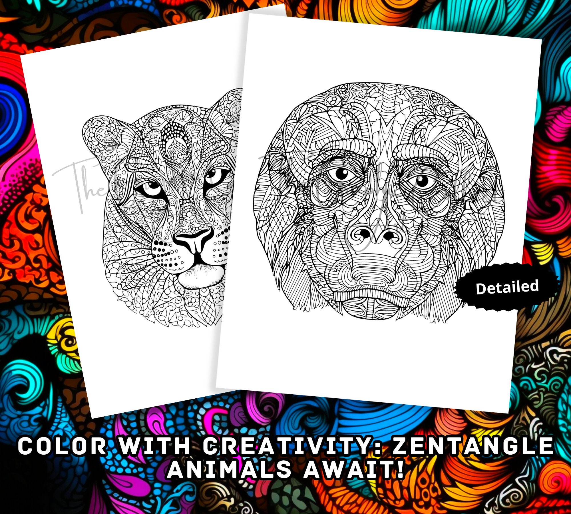 100 Zentangle Animals Coloring Pages Fantasy Coloring Coloring Page for ...