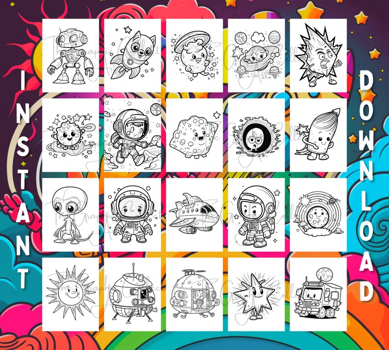20 Printable Kid's Space Coloring Pages: Featuring Astronauts, Rockets ...