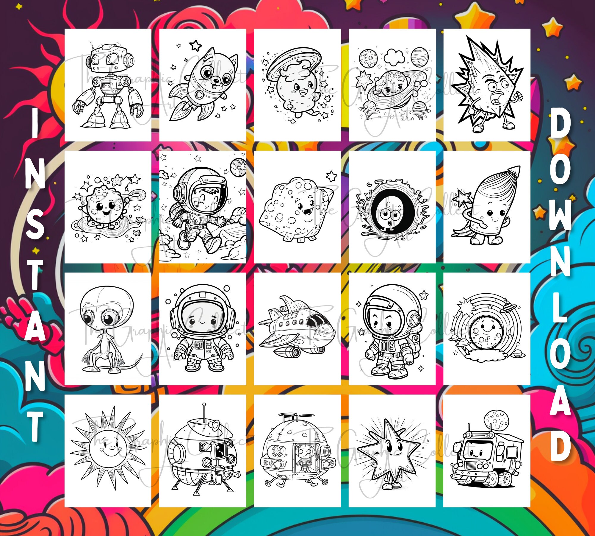 20 Printable Kid's Space Coloring Pages: Featuring Astronauts, Rockets ...
