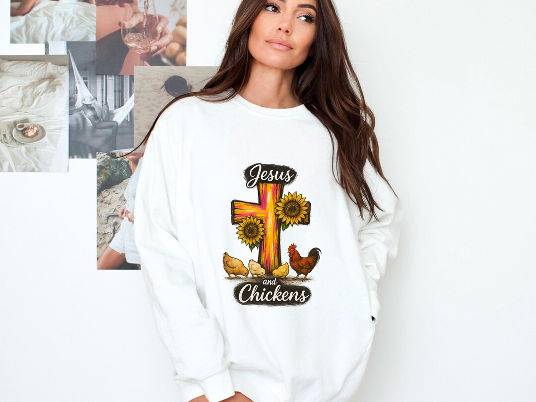 Jesus and Chickens Png, Chicken Lover Png Farm Girl Religious Shirt ...