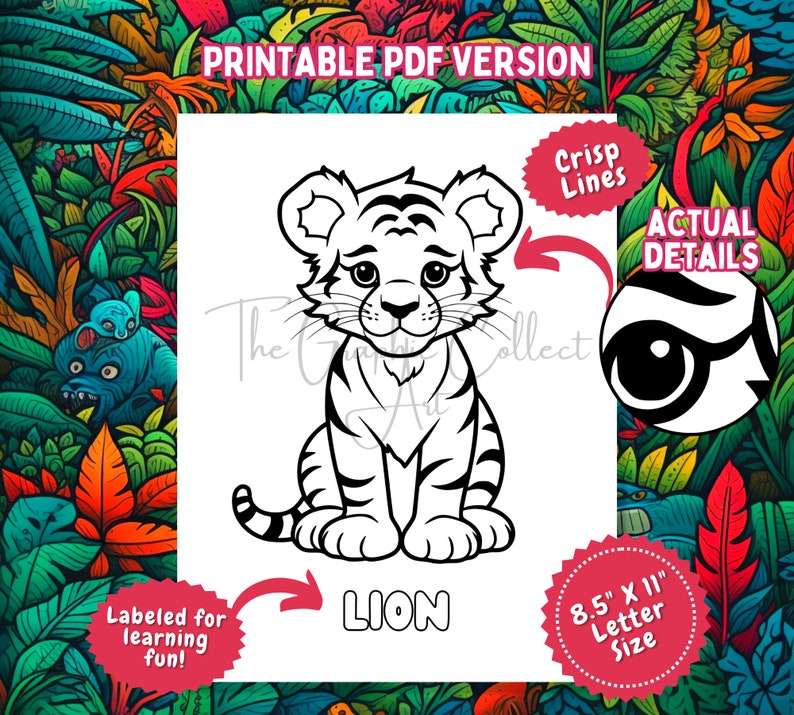 50 Printable Animal Coloring Pages for Kids Fun - Etsy