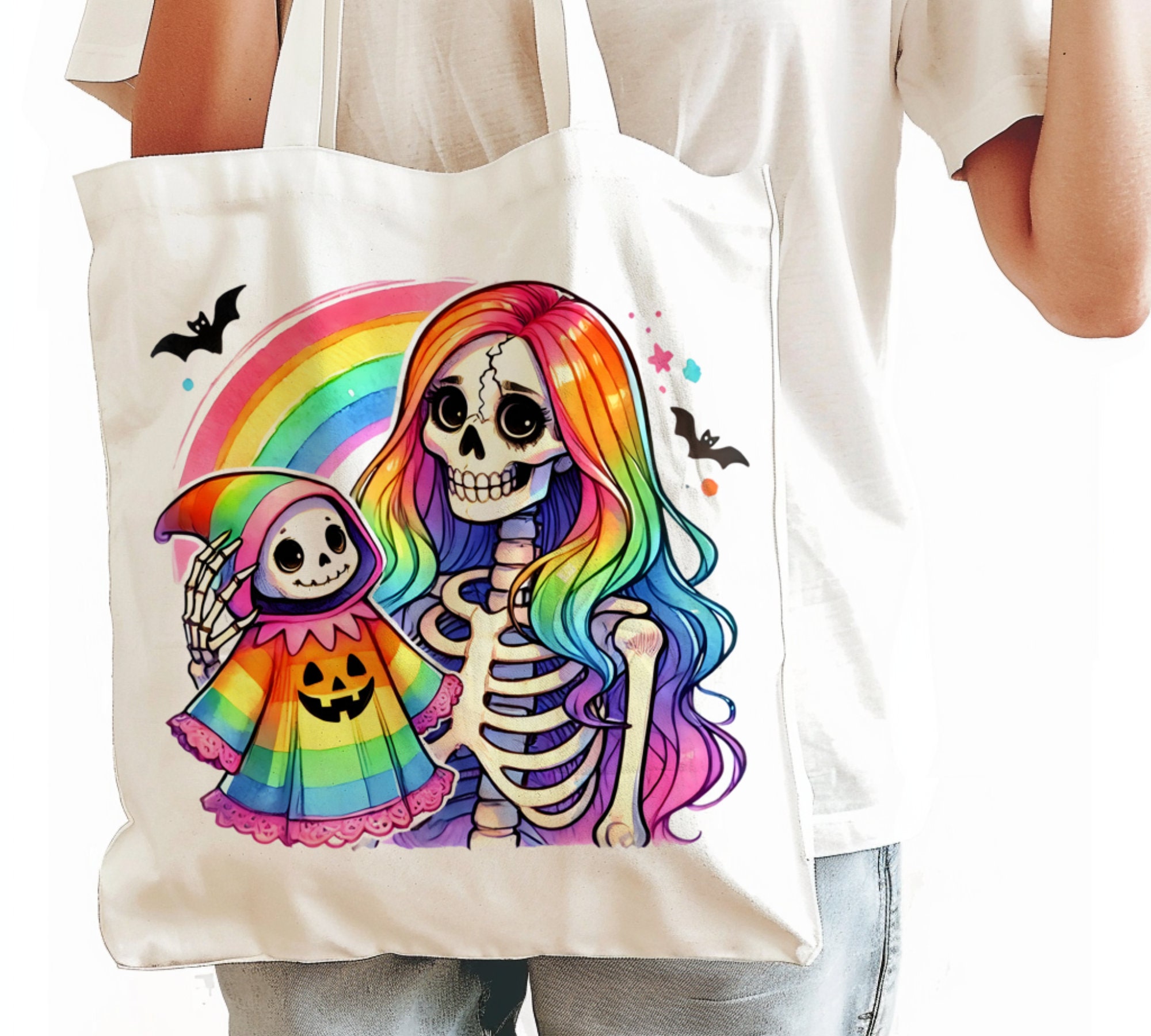 Watercolor Halloween Rainbow Skeleton Mom Sarcastic Skeleton Mom Life ...