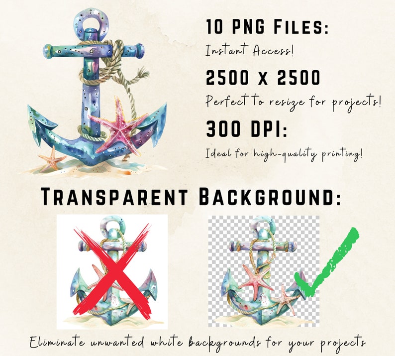 Blue Anchors Watercolor Cliparts Anchor Clipart Anchor PNG Anchor Art ...