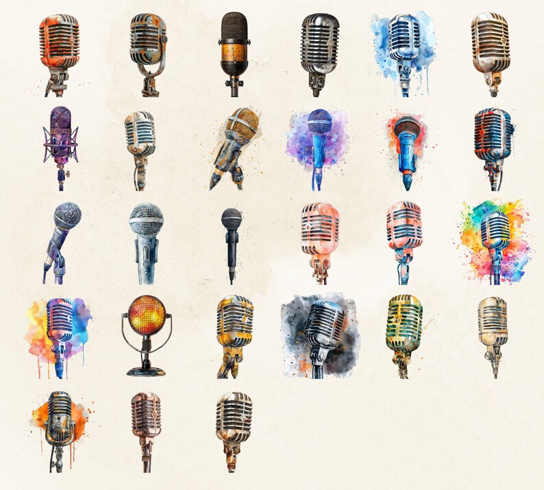 Watercolor Microphone Clipart Microphone Clipart Microphone PNG ...