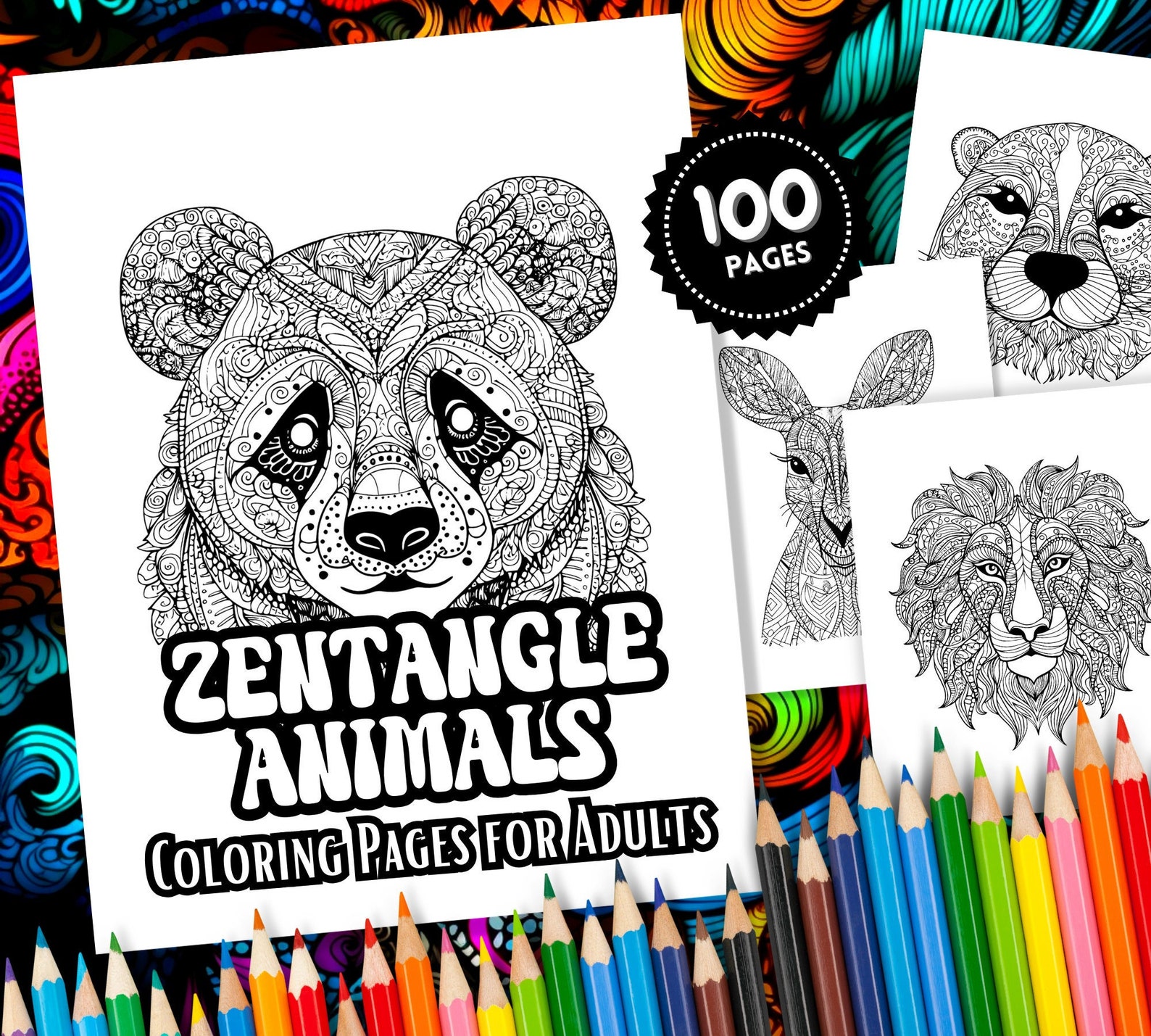 100 Zentangle Animals Coloring Pages Fantasy Coloring Coloring Page for ...