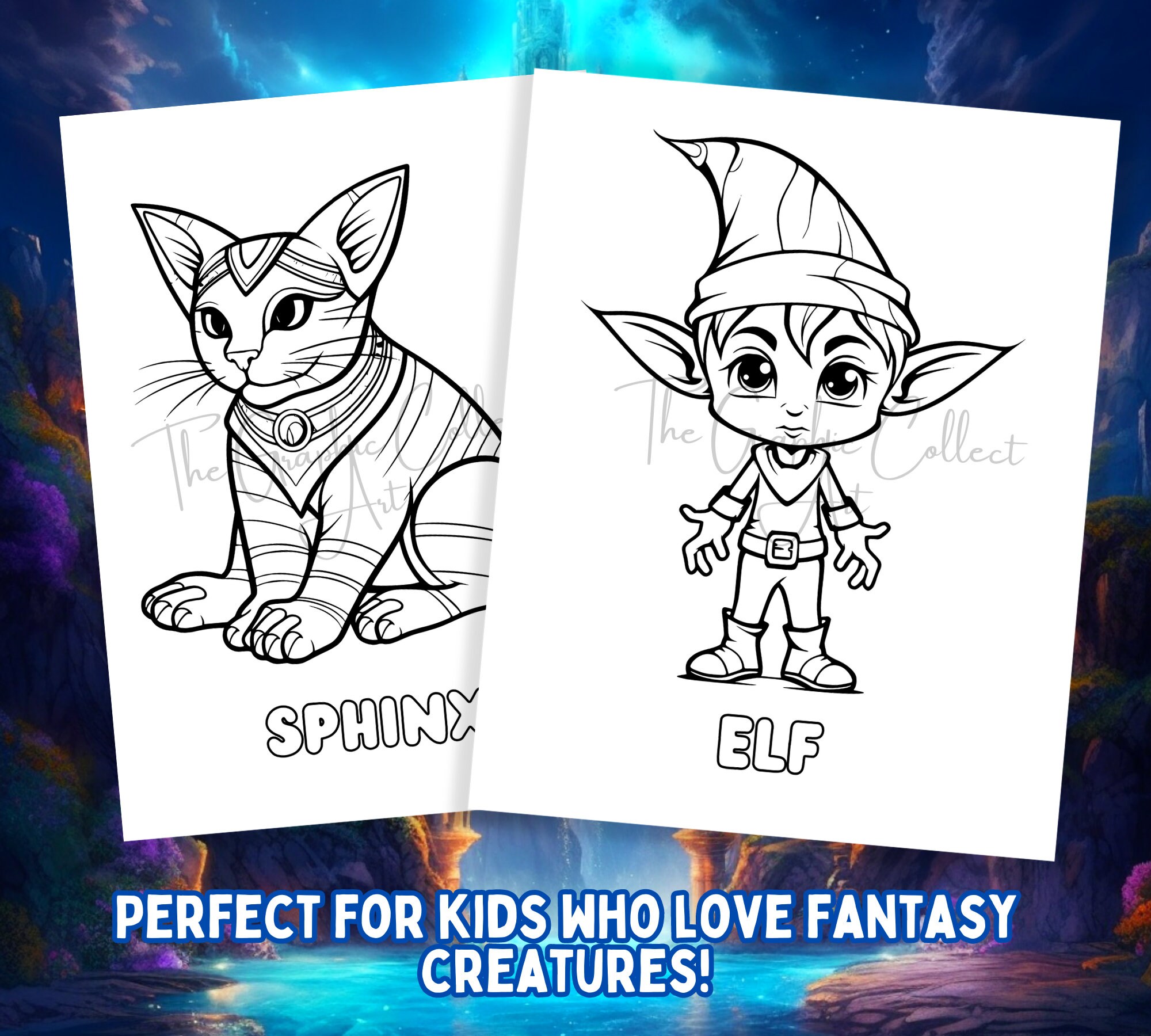30 Fantasy Creatures Coloring Pages Coloring for Boys Coloring Gift ...