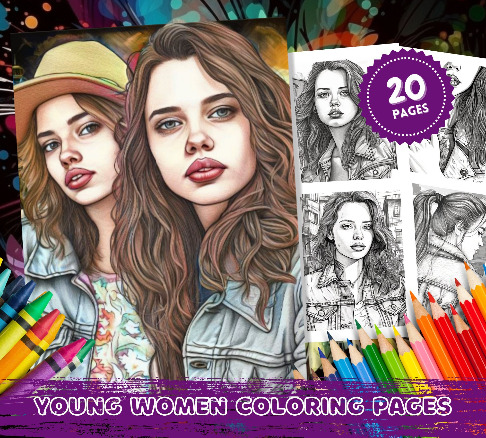 20 Printable Young Women Adult Coloring Pages Fashion, Beauty and Art ...