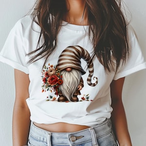 Watercolor Happy Fall Gnome Clipart PNG Bundle: Boho Gnomes, Festive ...