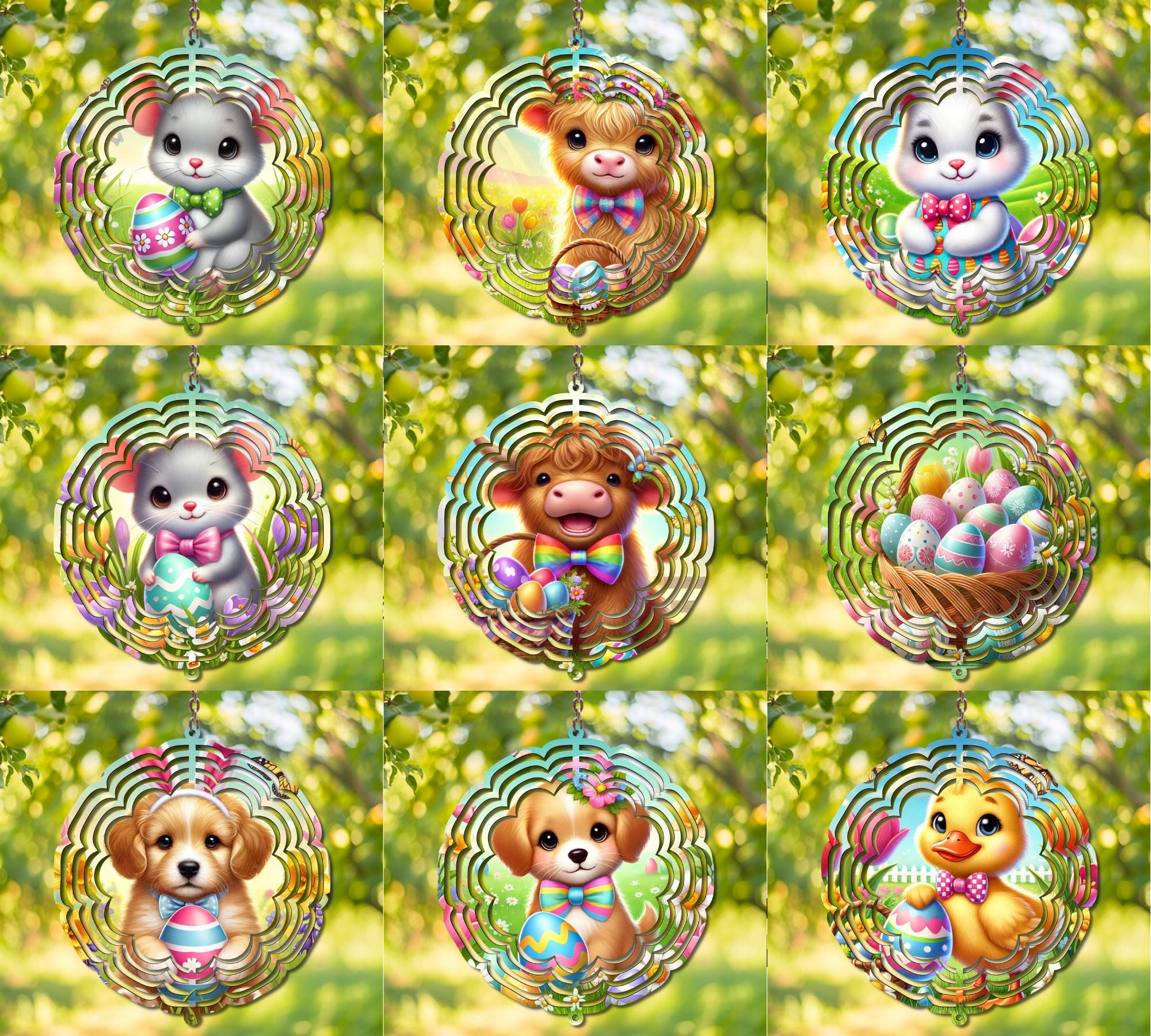 Easter Wind Spinner Bundle Sublimation Design, Garden Windspinner ...