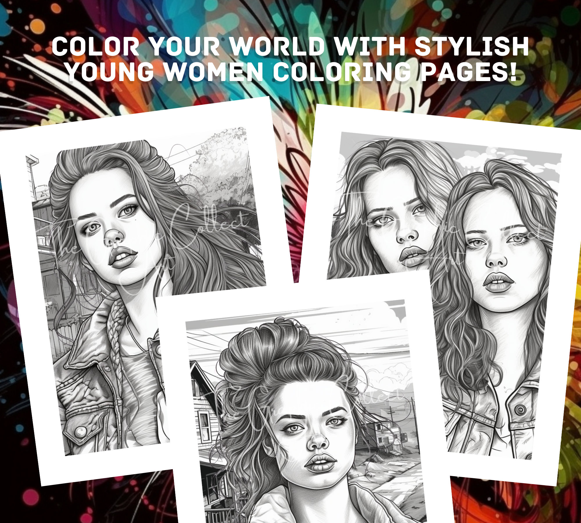20 Printable Young Women Adult Coloring Pages Fashion, Beauty and Art ...