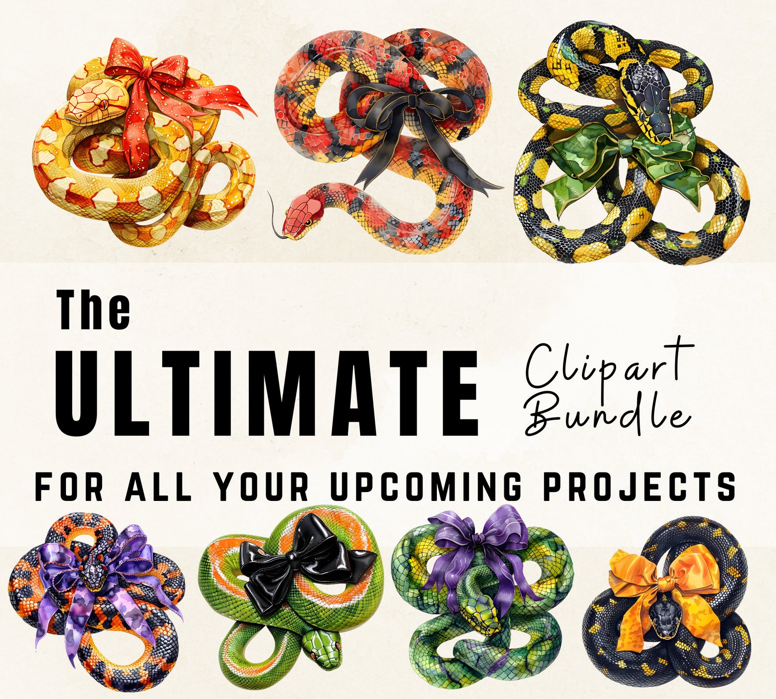 Snakes With Coquette Bow PNG Sublimation Designs Halloween PNG Bundle ...