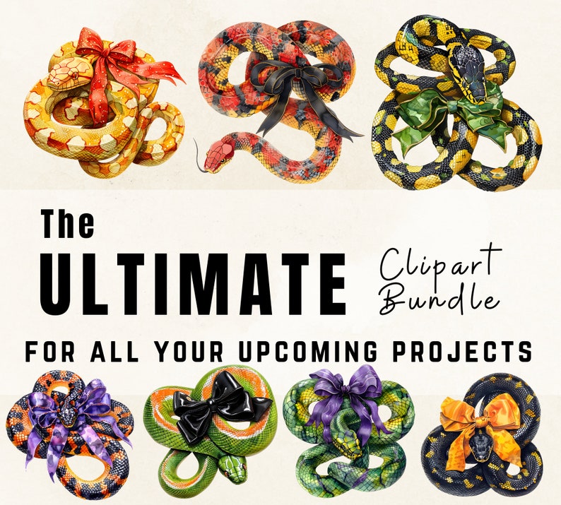 Snakes With Coquette Bow PNG Sublimation Designs Halloween PNG Bundle ...